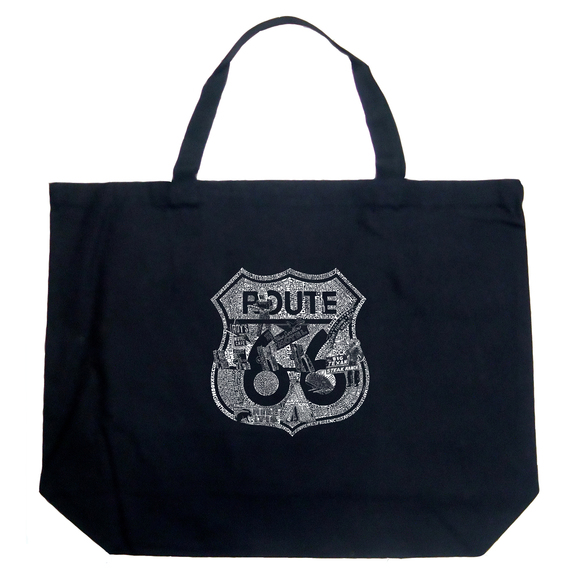 LA Pop Art | Bags | Large Word Art Tote Bag Stops Along Route 66 | Poshmark